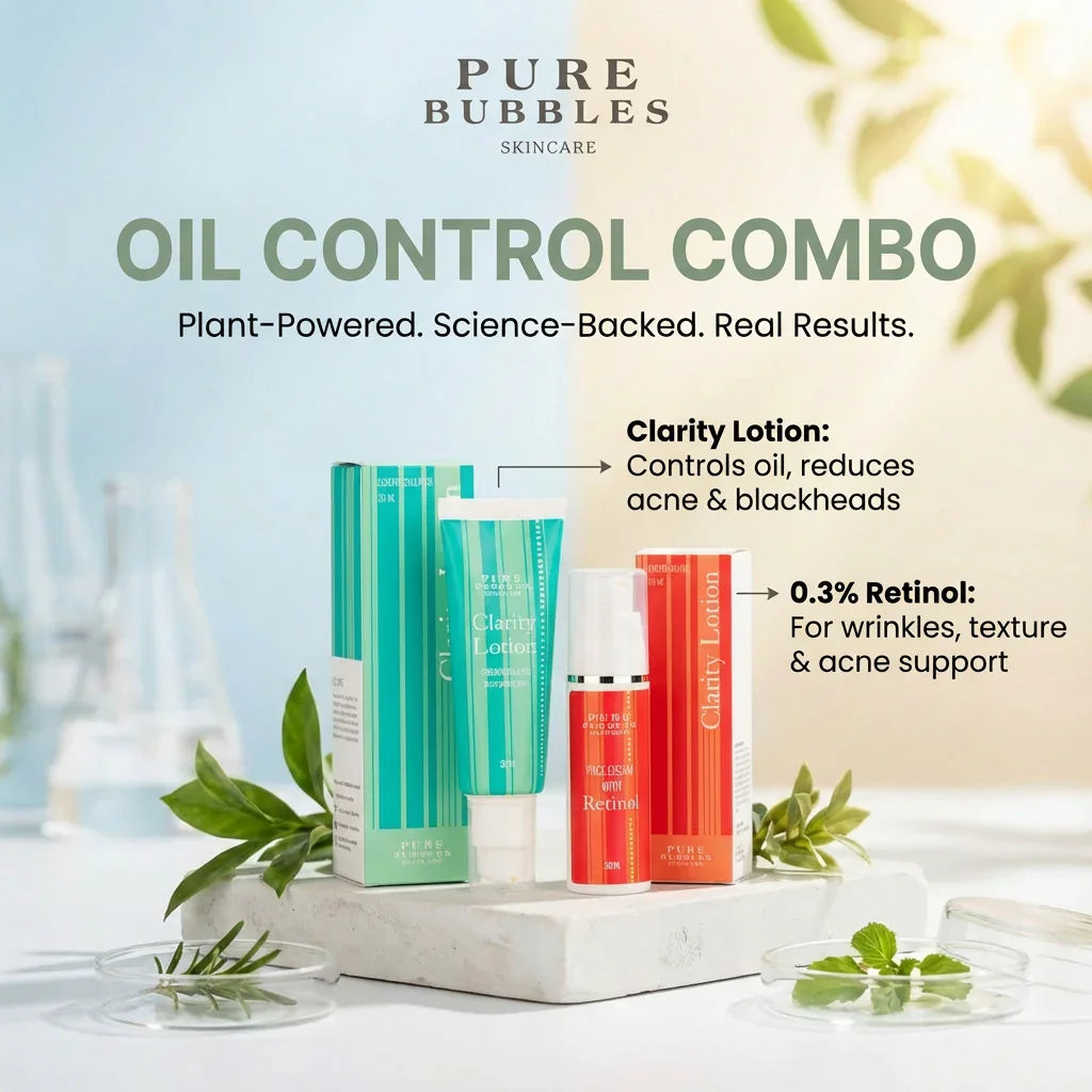 Oil Control Combo Retinol + Clarity Lotion – Pure Bubbles Skincare